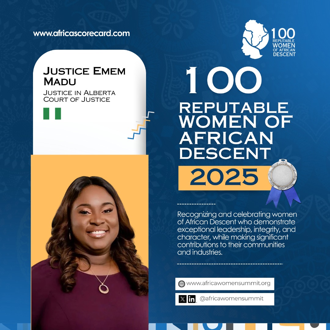 100 Reputable Women of African Descent 2025: Justice Emem Madu ...