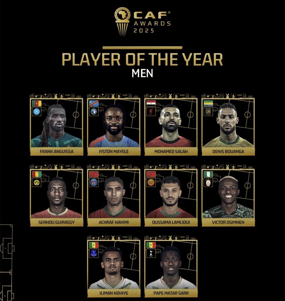 CAF Awards 2025: Full List of Nominees for African Player of the Year ...